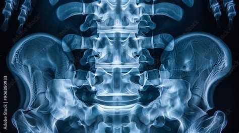 X Ray Imaging Of Human Spine Focusing On Lumbar Region Concept Of