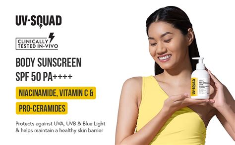 Uv Squad Body Sunscreen Lotion Spf 50 Pa With Niacinamide Vitamin