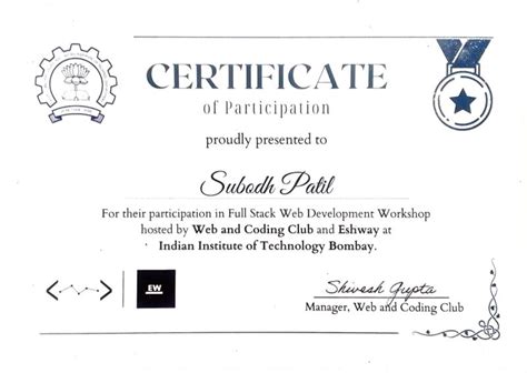 Subodh Patil On Linkedin Excited To Share That I Successfully Completed Full Stack Web Development