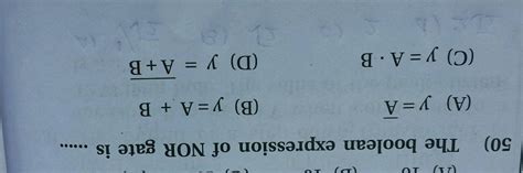 the boolean expression for nor gate is