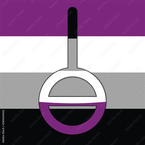 Asexual Or Asexuality Sex Orientation Gender Symbol In Asexual Flag Colors Vector Illustration
