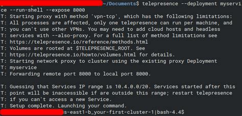 debugging k8s infrastructure locally with telepresence gcore