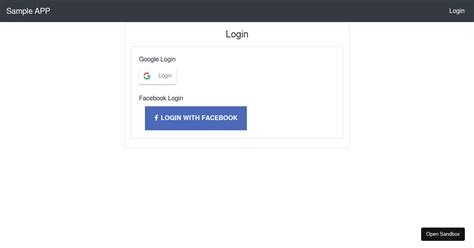 React Facebook Auth Examples Codesandbox