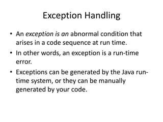 Java Exception Handling PPTX