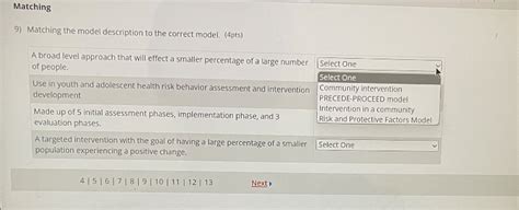 Solved 9 Matching The Model Description To The Correct