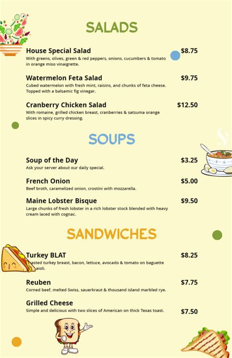 10 Cute Menu Templates