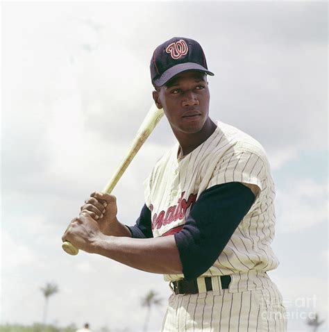 Chuck Hinton Posing With Bat Photograph By Bettmann Fine Art America