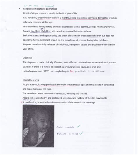 Paediatrics Theory Dermatology Atopic Eczema Paediatric Blueprints