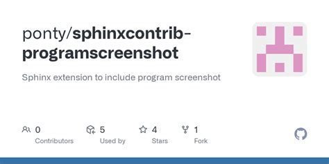 Github Pontysphinxcontrib Programscreenshot Sphinx Extension To