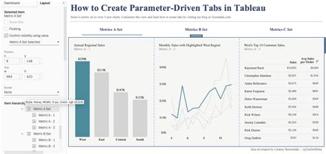 how to create tabs in tableau using parameters and dynamic zone