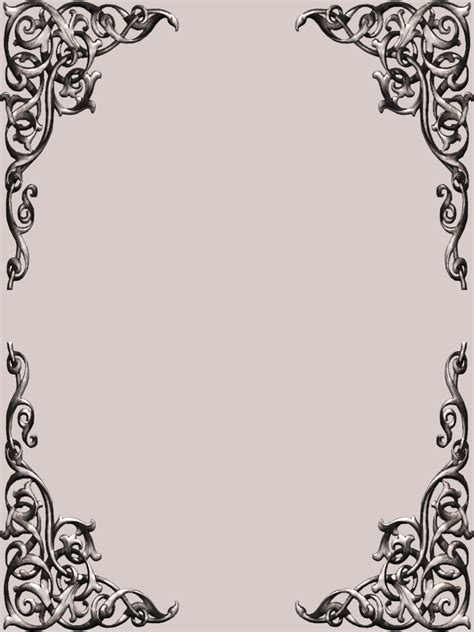 Free Png Psd Psp Tubes From Pewter7 Fancy Corner Scroll Frame Set