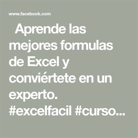 👉aprende Las Mejores Formulas De Excel Y Conviértete En Un Experto 📊👈