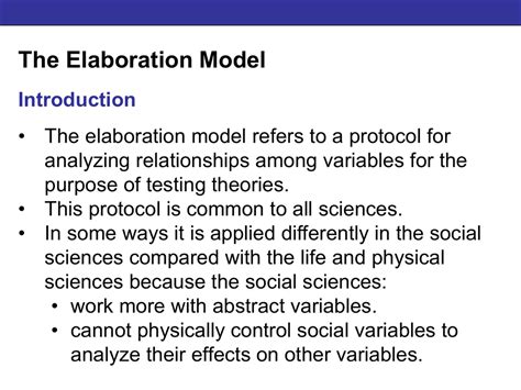 The Elaboration Model