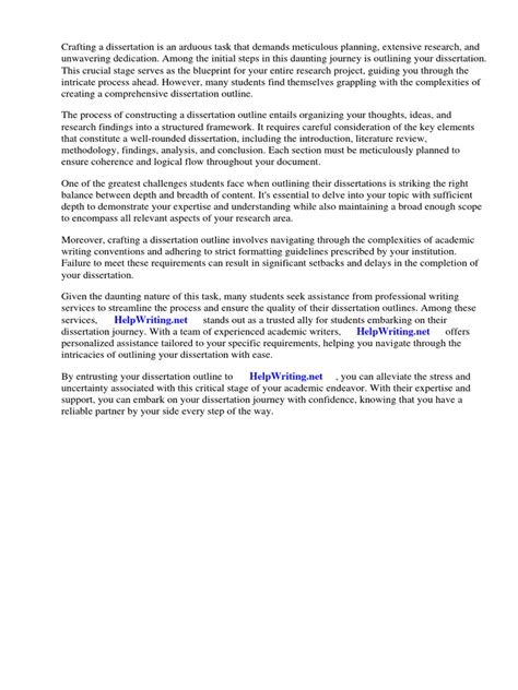 How To Make A Dissertation Outline Pdf Thesis Essays