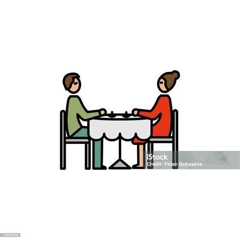 차 티 테이블 흰색 배경에 패밀리 라인 아이콘 표지판과 기호는 웹 로고 모바일 앱 Ui Ux에 사용할 수 있습니다 가족에 대한 스톡 벡터 아트 및 기타 이미지 Istock