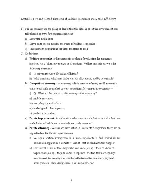 Fundamental Theorem Of Welfare Economics Pdf Welfare Economics