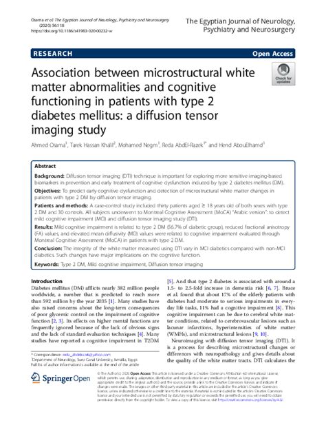 Pdf White Matter Microstructure And Cognitive Decline In Metabolic Syndrome A Review Of