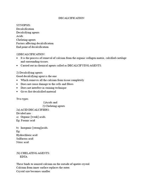Decalcification Pdf