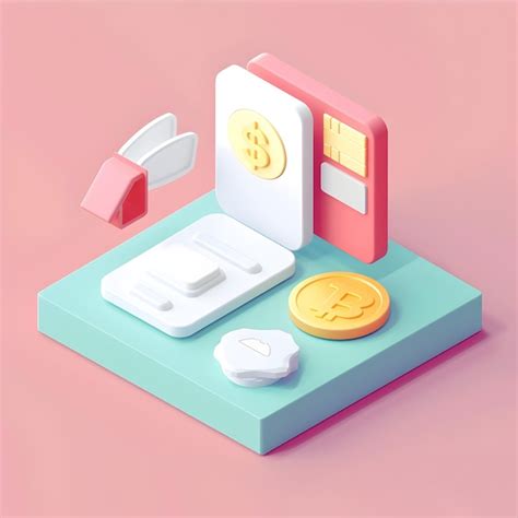 Vibrant Digital Payment And Transaction Isometric Icon In Pixel Art Style Premium Ai Generated