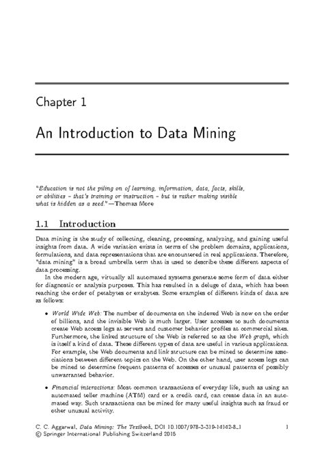 Data Mining The Textbook Chapter 1 Chapter 1 An Introduction To Data