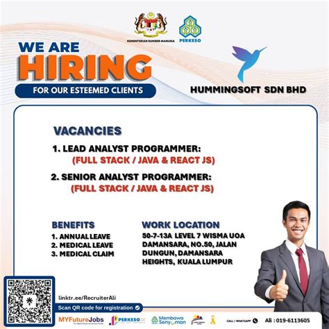 Ali Jinnah Pazir On Linkedin Job Opportunity Hummingsoft Sdn Bhd Are