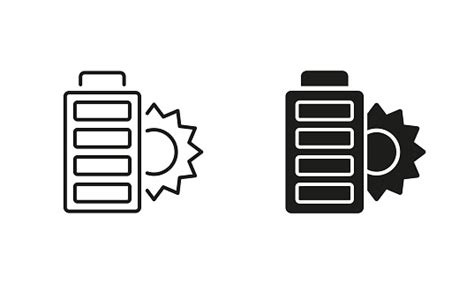태양 전지 라인과 실루엣 아이콘 세트 재생 가능한 녹색 대체 에너지 생태 기술 기호입니다 편집 가능한 획 고립된 벡터 삽화 0