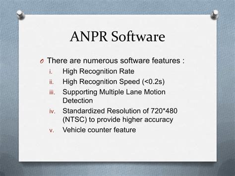 Automatic Number Plate Recognition Anpr Pptx Cameras And