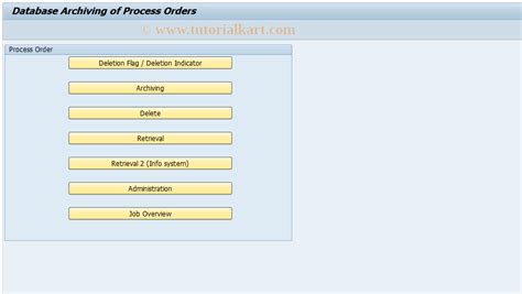 COAC SAP Tcode Process Order Archive Database