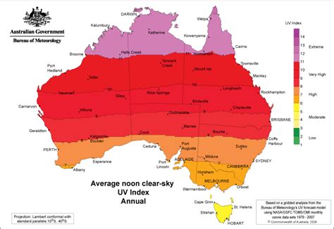 Ultra Violet Index Climate Averages Maps