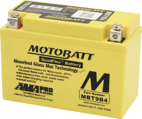 Motobatt Mbt9b4 Agm Motorcycle Battery With Quad Flex Technology