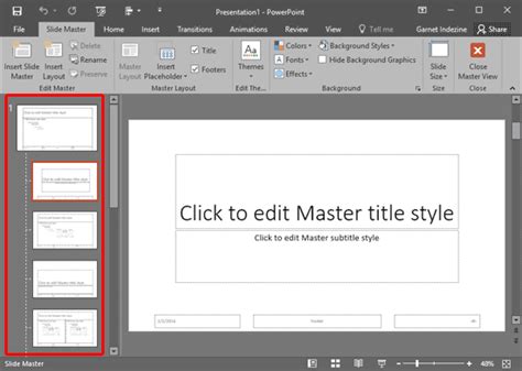 Add And Rename Slide Masters In PowerPoint 2016 For Windows