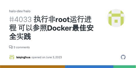 执行非root运行进程 可以参照docker最佳安全实践 · Issue 4033 · Halo Devhalo · Github