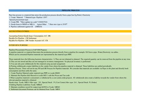 What Is Pipeline Material In Sap Mm At Dorothy Dice Blog