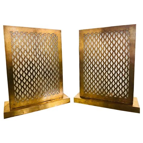 Rectangular Modern Moroccan Brass Table Lamp A Pair At 1stdibs