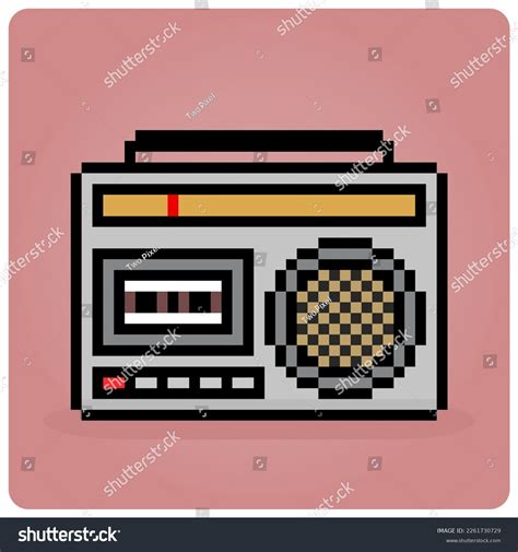 8 Bit Pixel Vintage Radio Classic Stock Vector Royalty Free