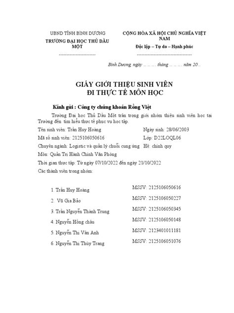 Giấy Giới Thiệu Thư Viện Trường Đại Học Tdm Của Nhóm 6 Pdf