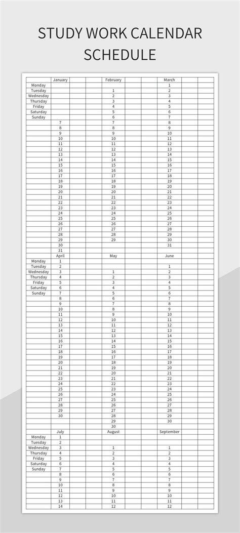 Downloadable 15 Minute Increment Calendar Template For Effective Time Management