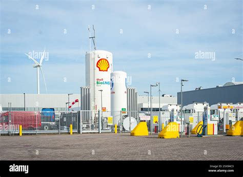 Lng Liquid Natural Gas Shell Fuel Station At The Truck Center In