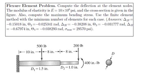 solved flexure element problem compute the deflection at