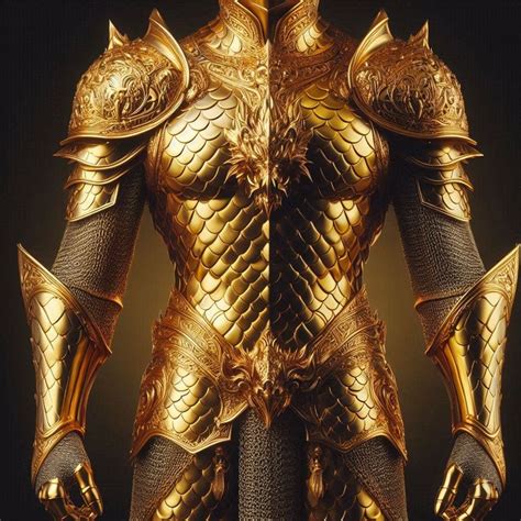 Gold Dragonscale Armor In 2025 Armor Concept Armor Superhero Art
