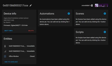 ha shows device unavailable zigbee2mqtt device r homeassistant