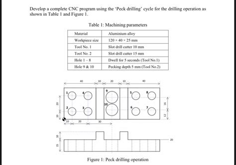 Solved Develop A Complete CNC Program Using The Peck Chegg
