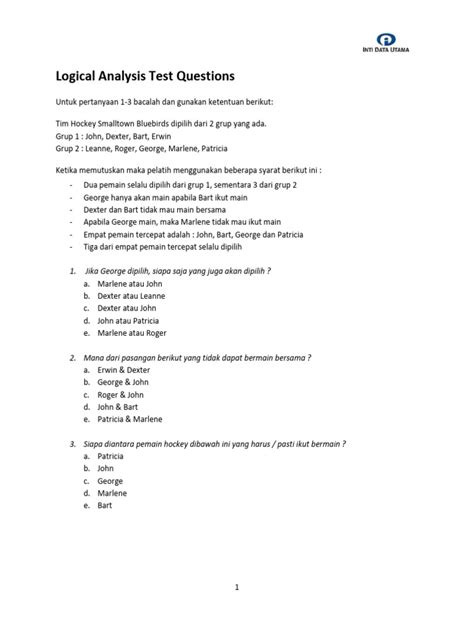 Soal Test New Candidates Logical Analysis 1 Pdf
