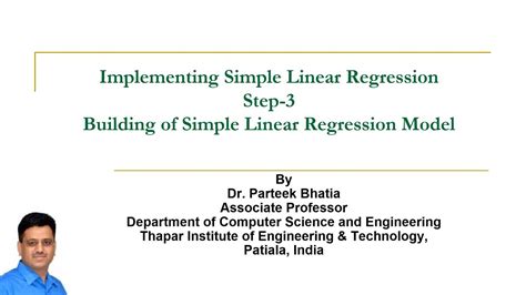 Step 3 Building The Model For Implementation Of Simple Linear