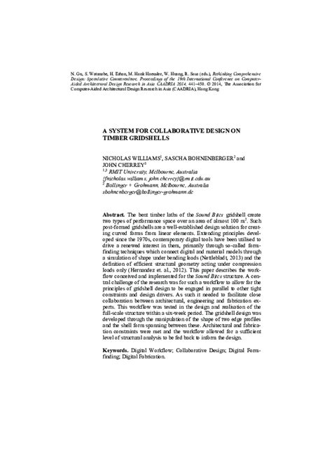 Pdf A System For Collaborative Design On Timber Gridshells