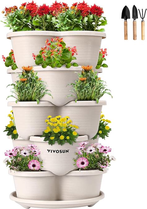Vivosun 5 Tier Vertical Gardening Stackable Planter For Strawberries
