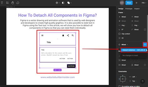 how do you detach all components in figma