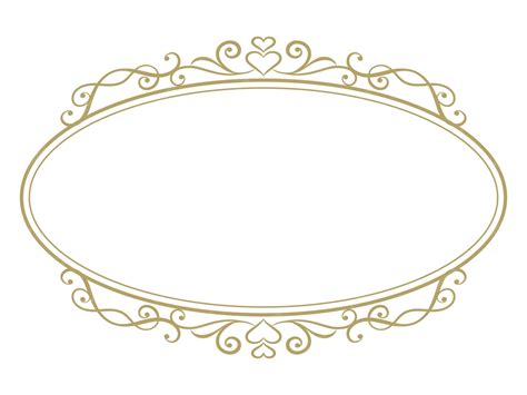 Premium Vector Elegant Gold Oval Decorative Frame With Heart Symbol