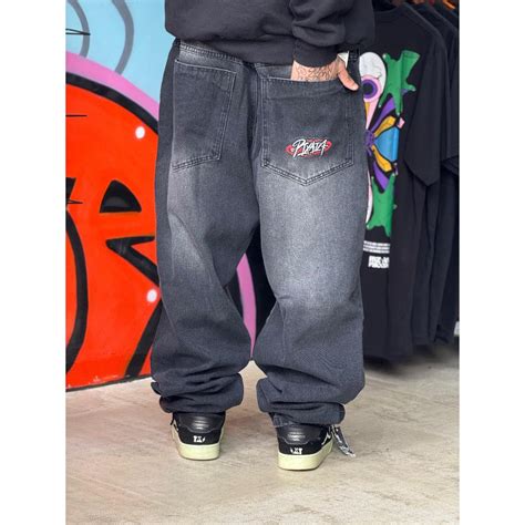 Calça Baggy Pixain Estonada Marmorizada Grafite Vermelho Hip Hop Street