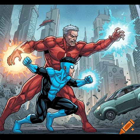 Invincible And Omni Man Comic Illustration On Craiyon